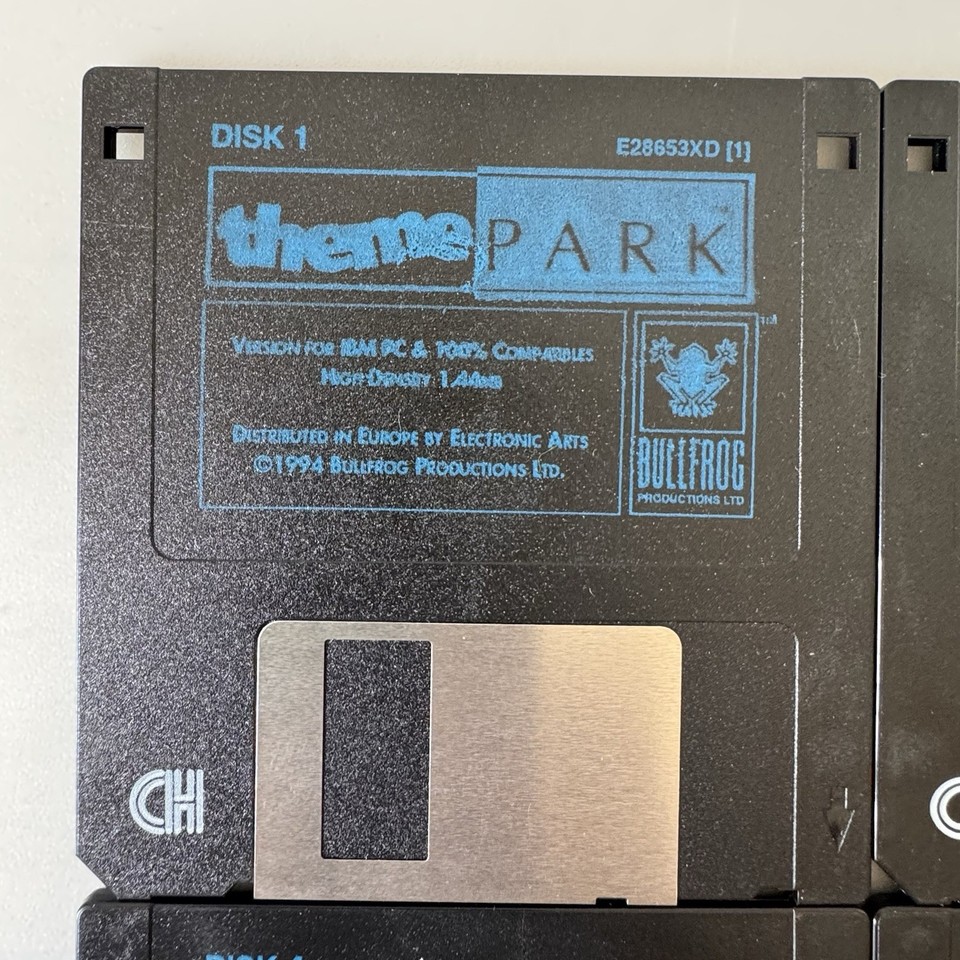 Theme Park IBM PC DOS Game 6x 3.5" Floppy Disk Diskette Version by ...