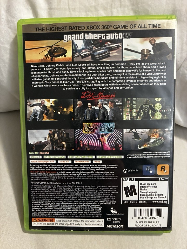 Grand Theft Auto IV & Episodes- The Complete Edition (Microsoft Xbox ...