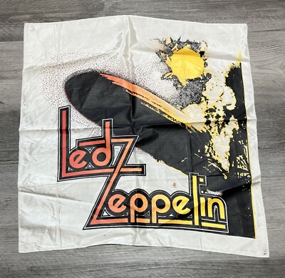 Vintage 70s 80s Led Zeppelin Banner tapestry flag white used | eBay