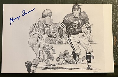 George Connor Auto On Illustrated Card Norte Dame, Chicago Bears HOF | eBay