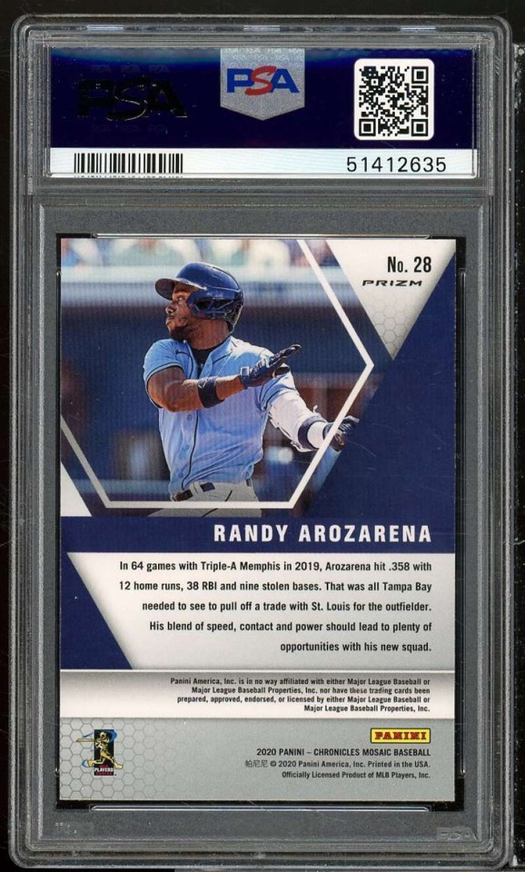Randy Arozarena Rookie Card 2020 Panini Chronicles Mosaic Mosaic #28 ...