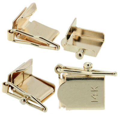 14K White Gold Box Lock Clasp Male & Female Figure 8 Complete Set 9mm x ...