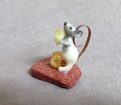 Native Zuni Antler Mini Mouse w Cheese Fetish Carving by Ruben Najera ...