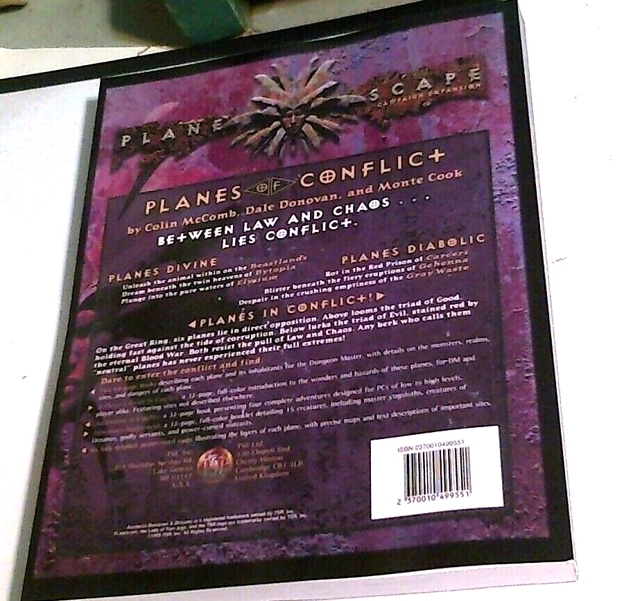 Planes of Conflict Planescape AD&D TSR 2615 Reprint Softcover of box ...