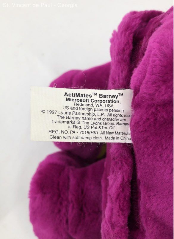 VTG Microsoft Actimates Interactive Barney The Dinosaur 14" Plush PC ...