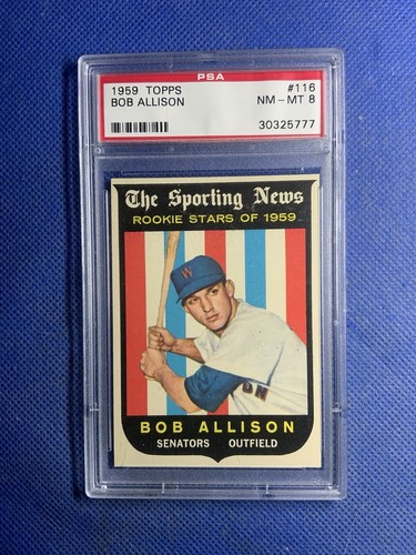 1959 Topps #116 Bob Allison Rookie RC Baseball Card - PSA 8 NM-MT | eBay