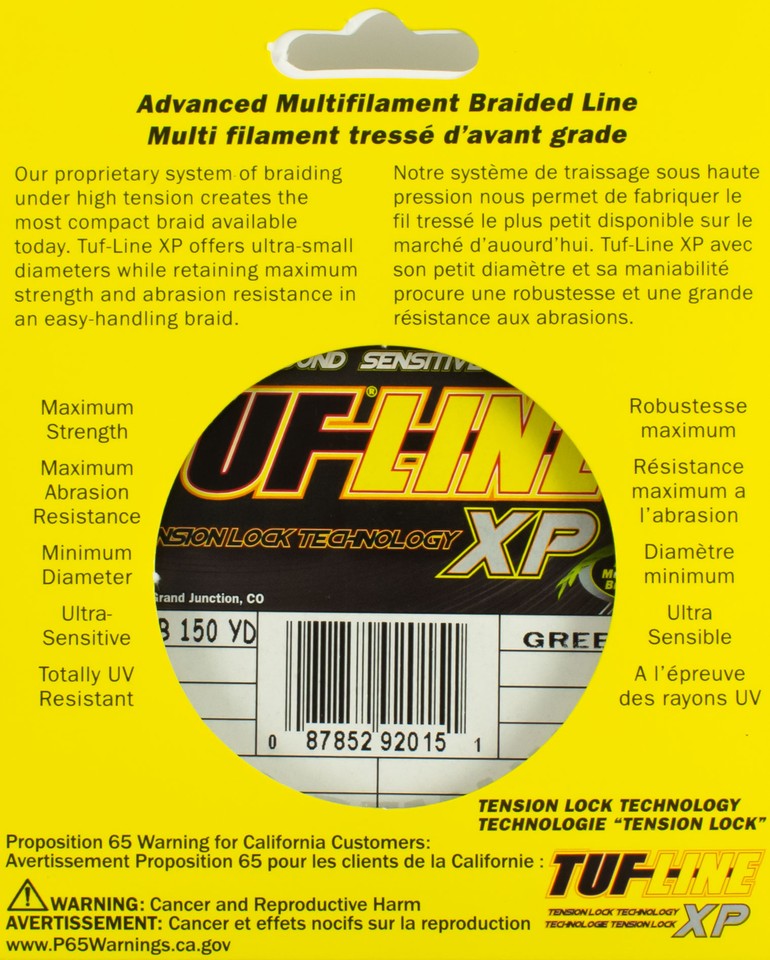 (LOT OF 4) TUF-LINE XP MULTIFILAMENT BRAIDED LINE 20LB 150YD GREEN ...