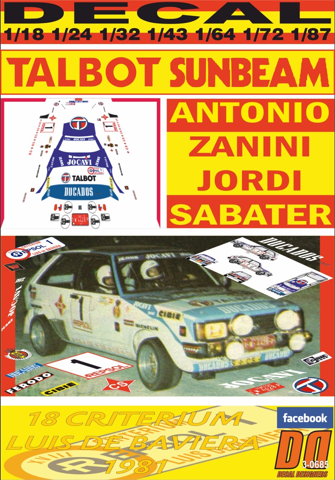 DECAL TALBOT SUNBEAM LOTUS A.ZANINI C.LUIS DE BAVIERA 1981 2nd (09) | eBay