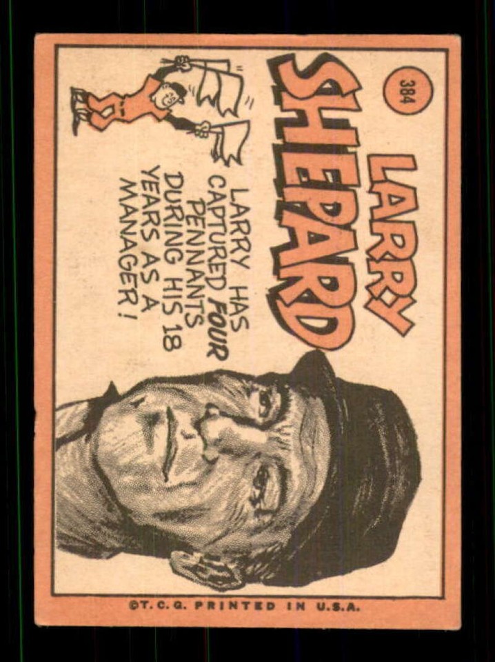 1969 Topps #384 Larry Shepard GVG Pirates MG 514068 | eBay