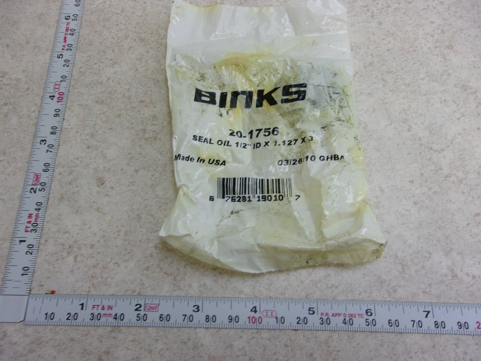 BINKS 20-1756 SEAL 1/2” ID x 1.127 x 3, F0519 | eBay