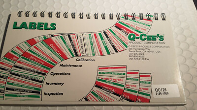 Q-CEE'S CALIBRATION LABELS #QC126 RED 3186-10E9 BOOKLET | eBay