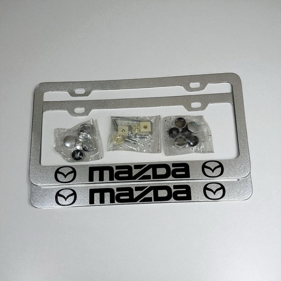 Mazda Logo Chrome Plated Brass License Plate Frame with 2 pcs | eBay