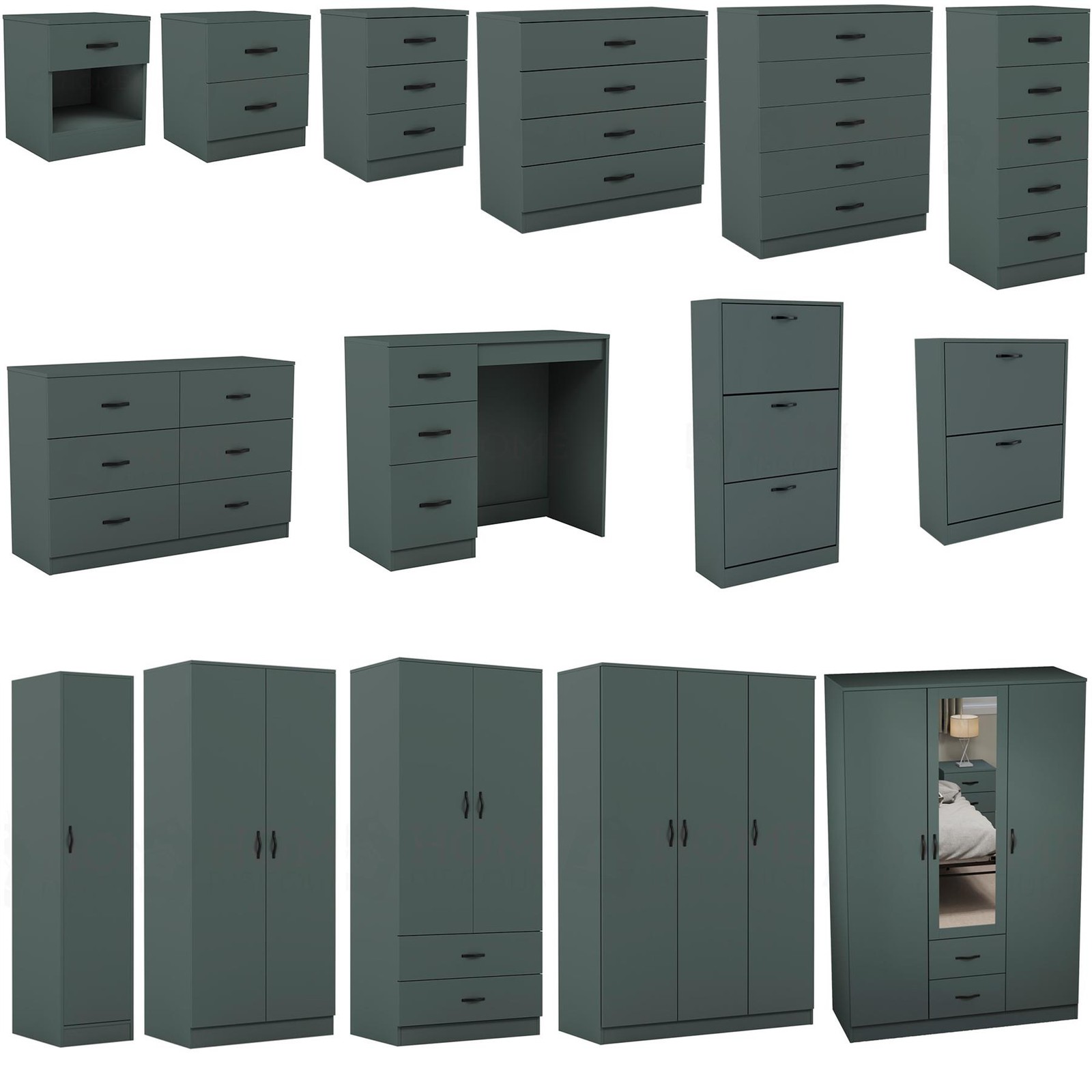 Vida Designs Green Shoe Rack Chest Bedside Wardrobe Bedroom Furniture ...