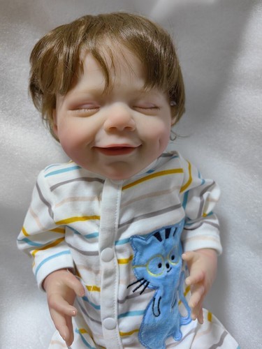 Full Vinyl Lovely 3D Reborn Baby Smile Doll Boy 18" Newborn Toddler ...