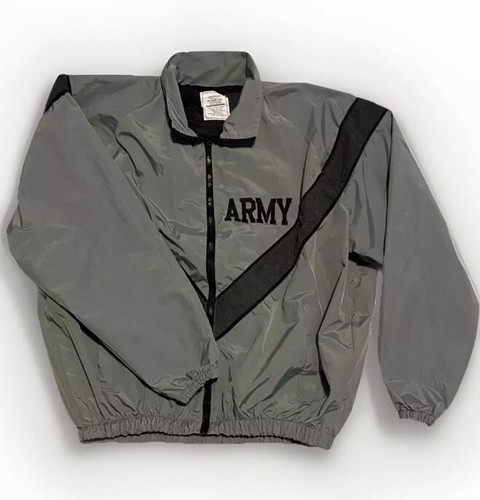 US Army IPFU Training Reflective Windbreaker Jacket Sz Large Full Zip ...