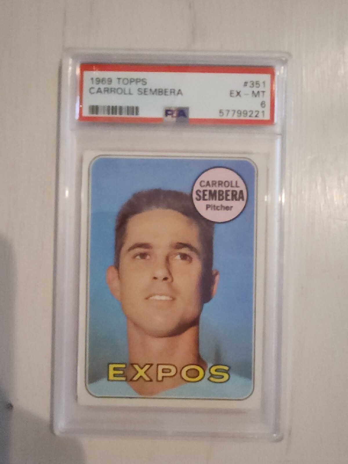 1969 Topps Carroll Sembera #351 PSA 6 EX-MT+ Expos | eBay