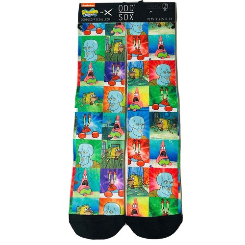 Odd Sox Nickelodeon SpongeBob SquarePants New Socks Meme fits sizes 6 ...