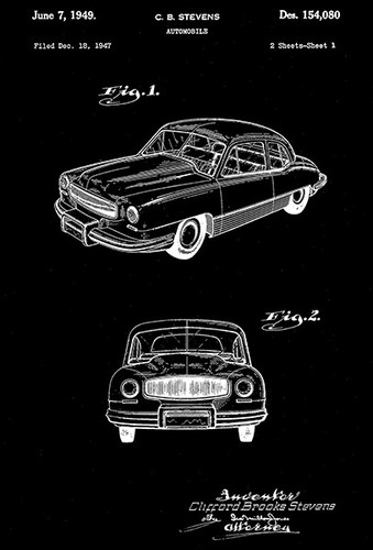1949 - Automobile - C. B. Stevens - Patent Art Poster | eBay