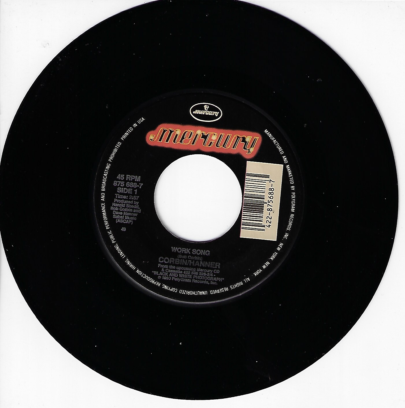 CORBIN/HANNER WORK SONG/WILD WINDS 45RPM VINYL | eBay