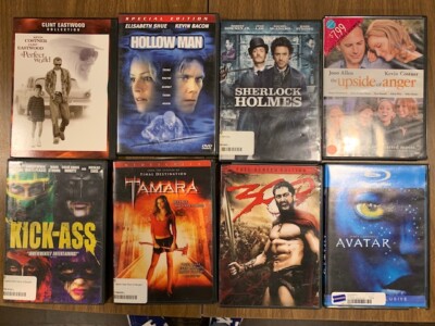 Box Lot of 8 Pre-owned DVDs - Avatar, A Perfect World, Sherlock Holmes ...