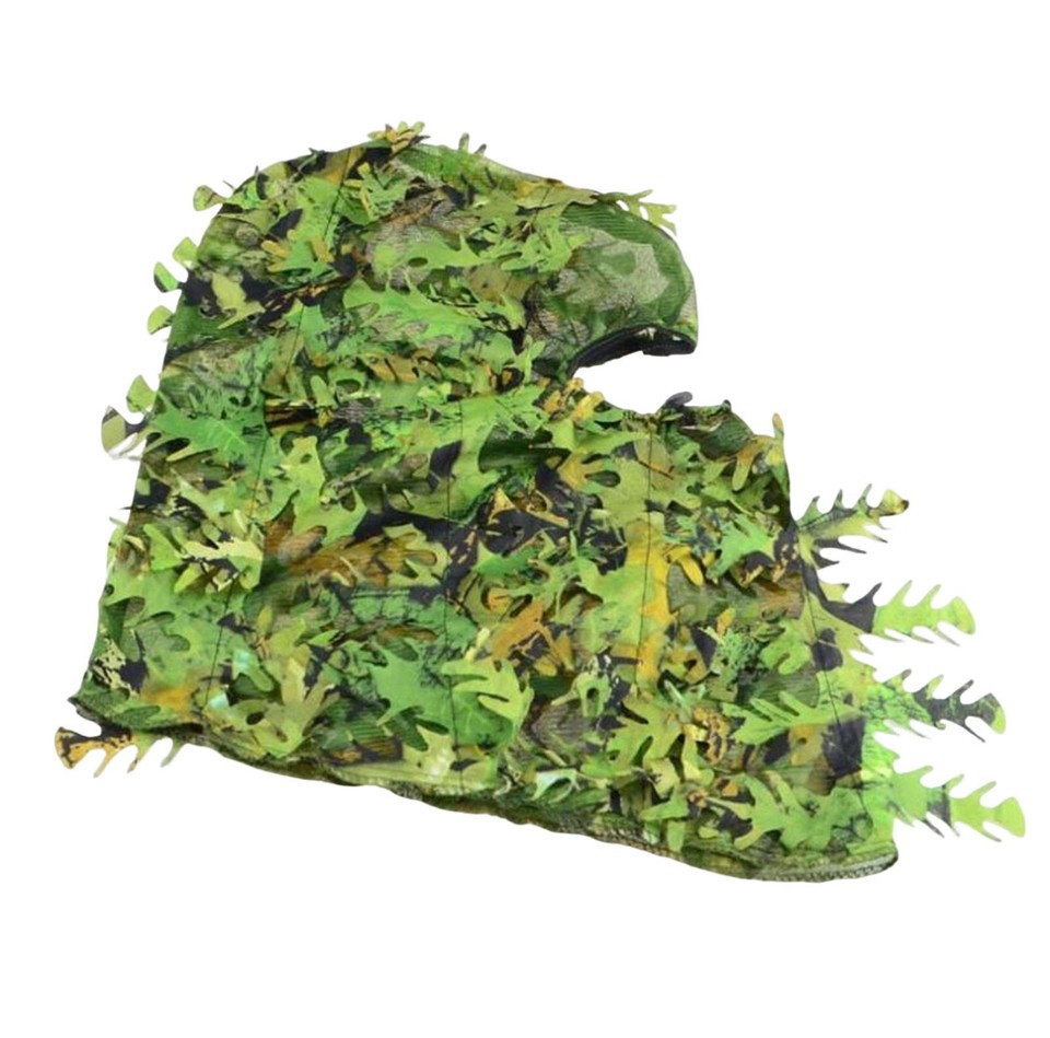 Ghillie Mask Face Cap Camo Woods Leaves Hat for Shooting Stalking ...