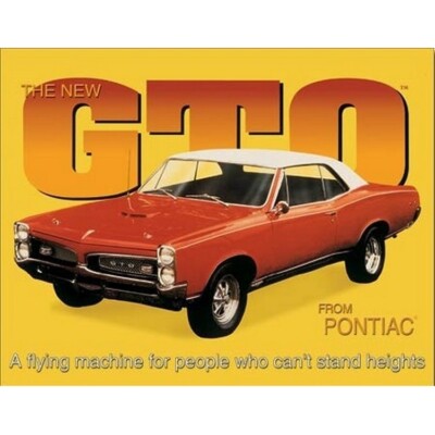 Pontiac GTO Metal Tin Sign Retro Man Cave Bar Pub 40.5x31.5 Genuine USA ...