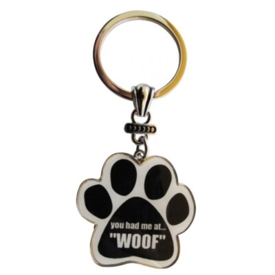 Paw Print Key Chain Fob You Had me at "Woof" | eBay