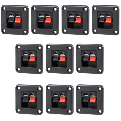 10pcs 2 Way Jack Socket Spring Push Release Adapter Speaker Terminal ...