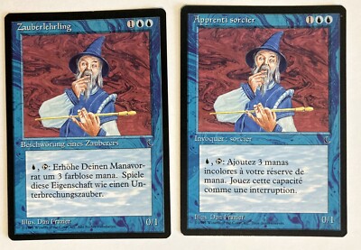 Apprentice Wizard (2) French German The Dark Renaissance NM Magic the ...