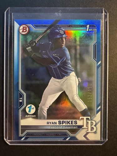 RYAN SPIKES 2021 BOWMAN DRAFT 1ST BASEBALL BLUE FOIL PAPER /150 | eBay