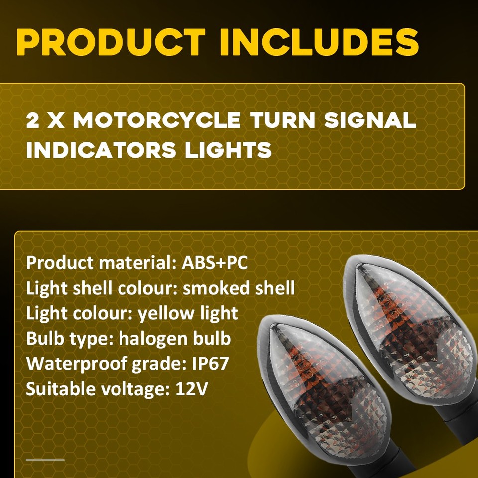 Turn Signal Light Indicator Lamp For YAMAHA YZF- R25 R3 R15 R6 R1 Front ...