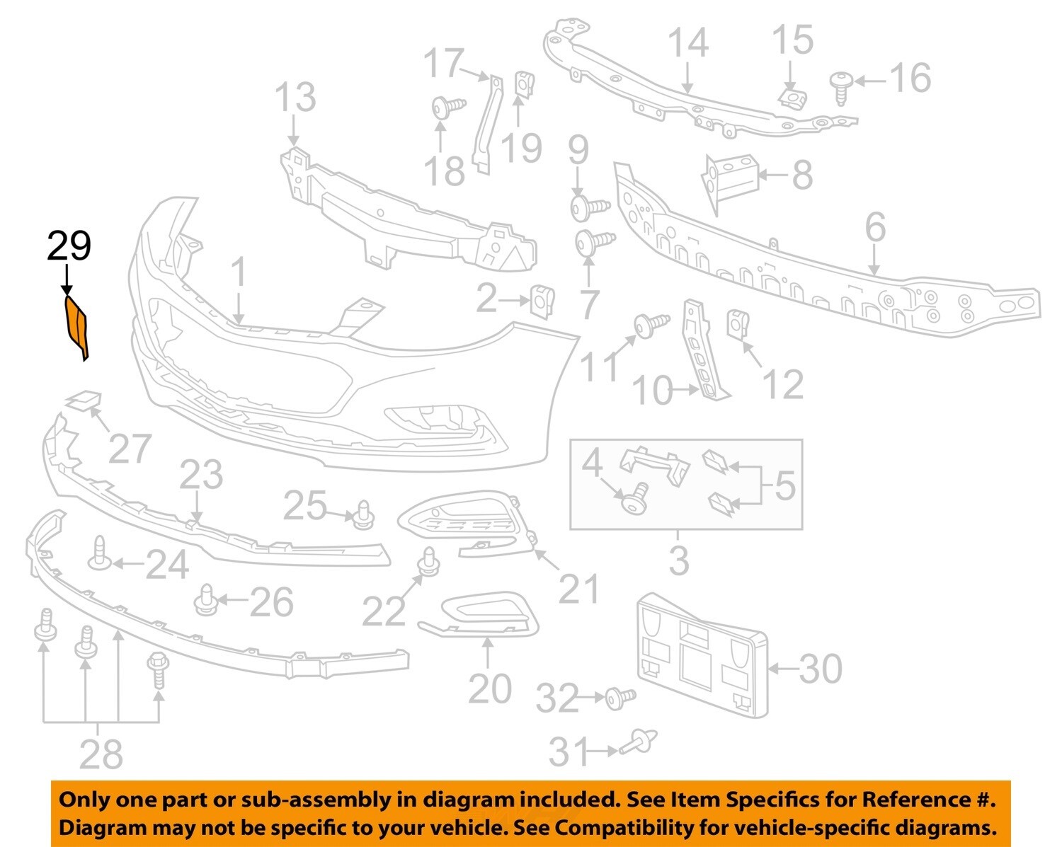 GM OEM 16-19 Cruze Front Bumper Grille Bumper Components-Tow Eye Cap ...