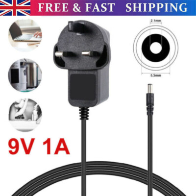9V Power Supply UK 9v Adaptor 9v Charger 9 Volt Power Supply 9V 1A AC ...