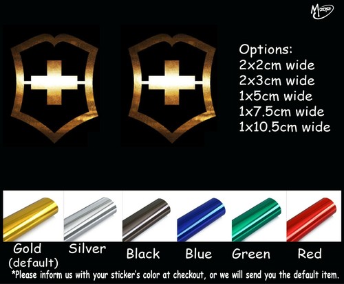 Victorinox Swiss Army Decals Stickers Metallic Chrome Effect die cut ...