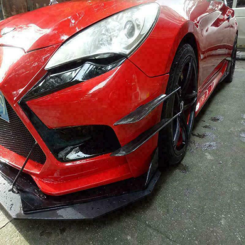 Glossy Carbon Fiber Car Bumper Fin Canard Splitter Diffuser Valence ...