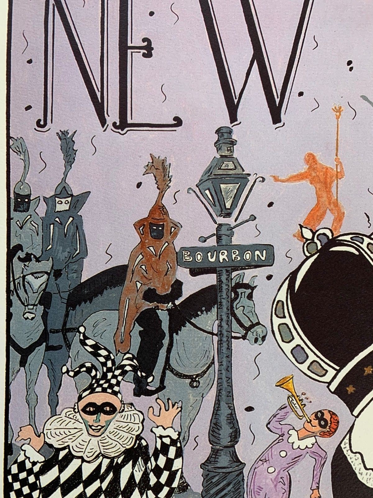 LE MARDI GRAS BY GEORGE LUTTRELL,NEW ORLEANS, RARE SIGNED 1993 ART ...