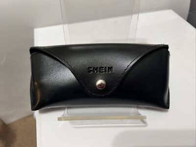 Shein Eyeglass case Black faux leather inside is soft suede snap close ...