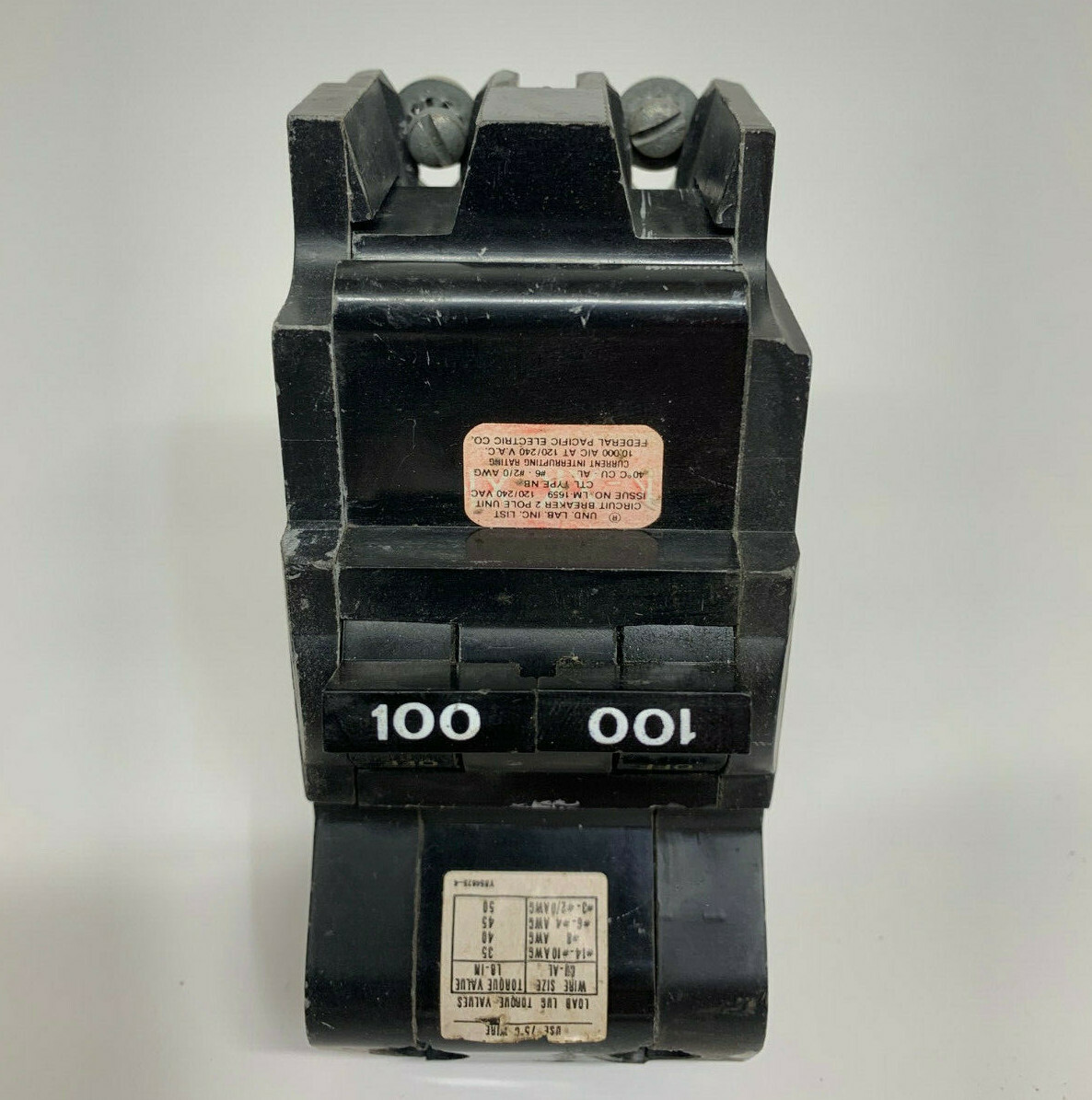 NB2100 FPE 100 Amp 2 Pole 240V Bolt On Circuit Breaker NB2P100 | eBay