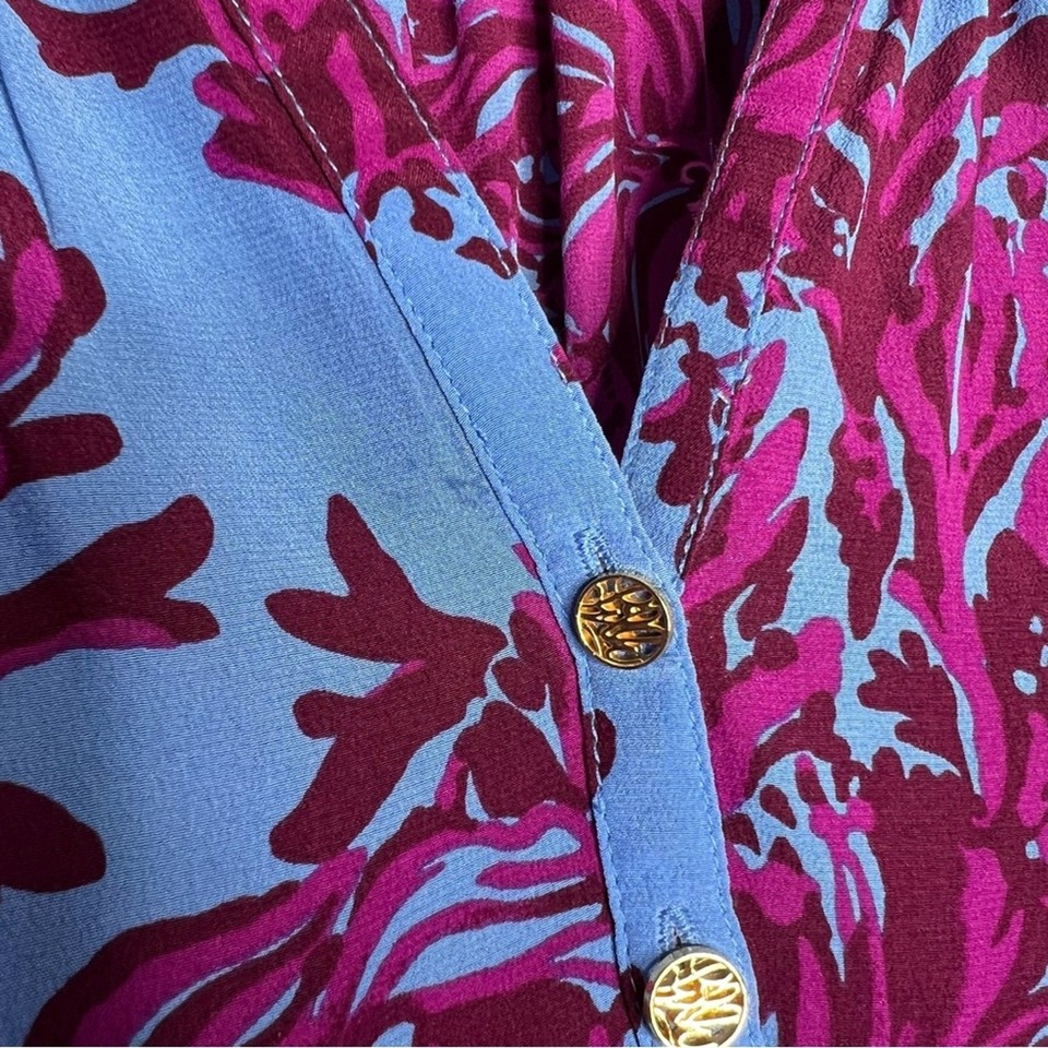 Lilly Pulitzer Elsa Silk Top Silk Feel Like a Shellebrity Abaco Blue ...