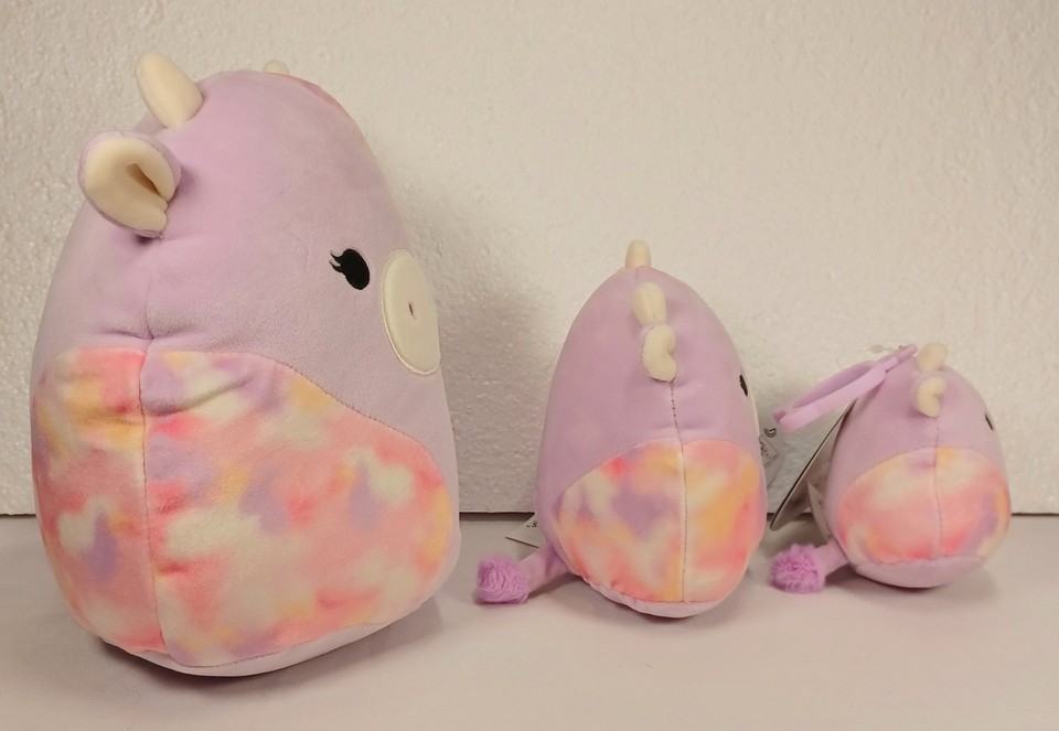 Suri The Sunset Cow Set Of 3 Plush Kellytoy Squishmallows 8", 5" & 3.5 ...