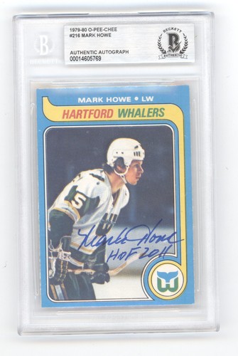 MARK HOWE SIGNED "HOF 11" 1979/80 OPC #216 ROOKIE AUTOGRAPH AUTO A ...