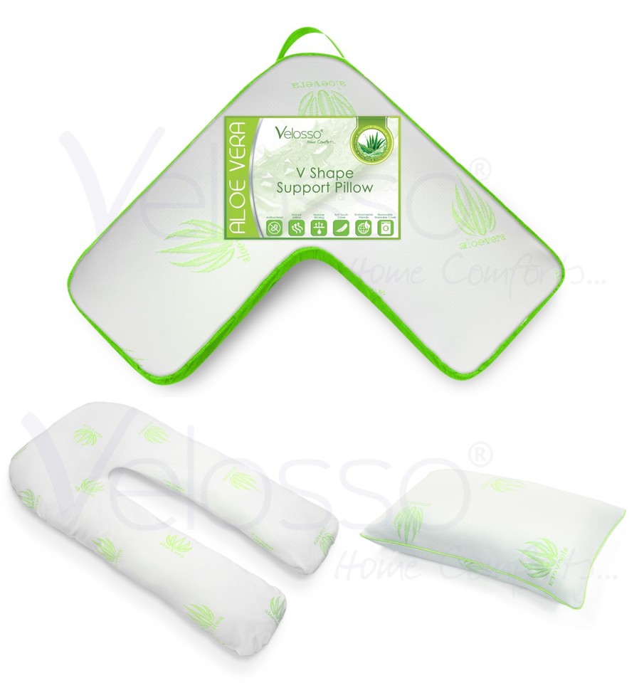 Memory Foam Bamboo Aloe Vera Pillow V Pillows Large Pregnancy Jumbo ...