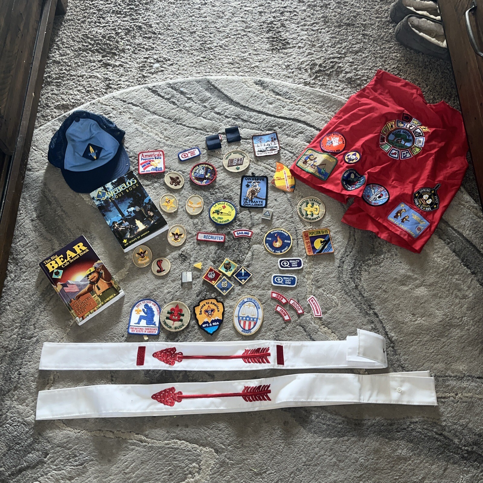 Cub Scout Boy Scouts Patches Hat Book Order Of Arrow Rank Sash Vest Lot ...