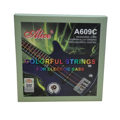 Alice Electric Bass Guitar Colorful Strings Hexagonal Core GDAE 4 ...