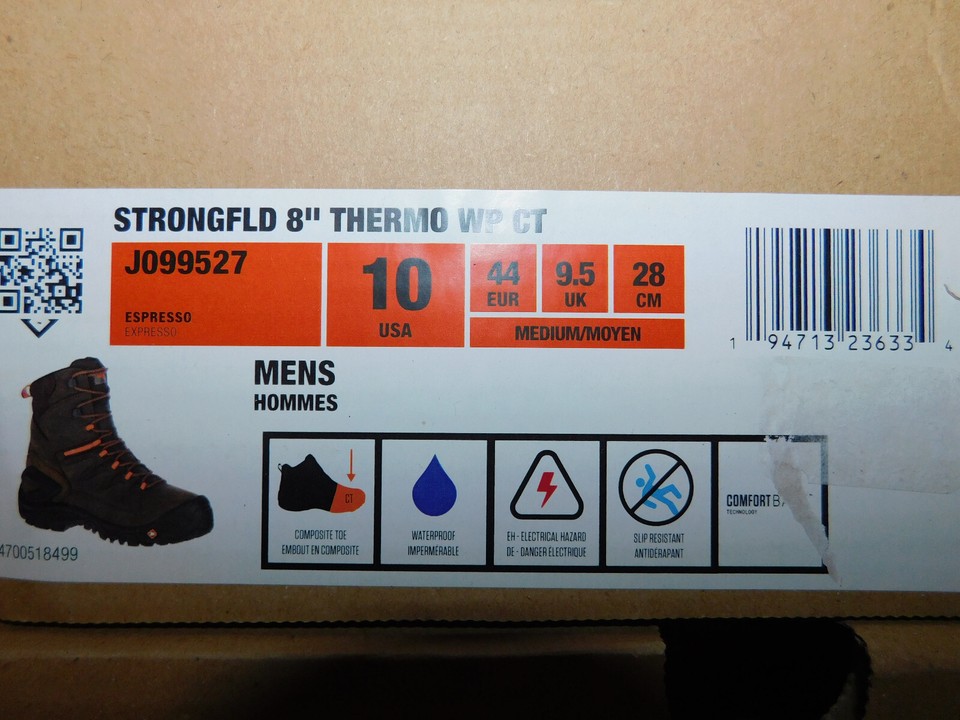 Merrell Strongfield 8" - 10M Leather Composite Toe Waterproof Men's ...
