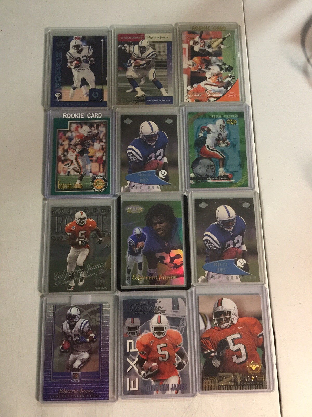Edgerrin James Rookie Lot And More Of 12. Cards Are High Quality Raw ...