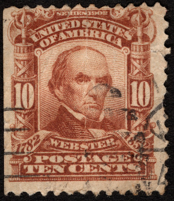 US Stamp Scott # 307 Used VG-Fine - 10 Cents Pale Red Brown Daniel ...