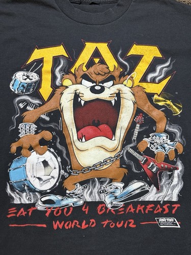 Vintage Looney Tunes 1989 TAZ Eat You 4 Breakfast World Tour T Shirt ...