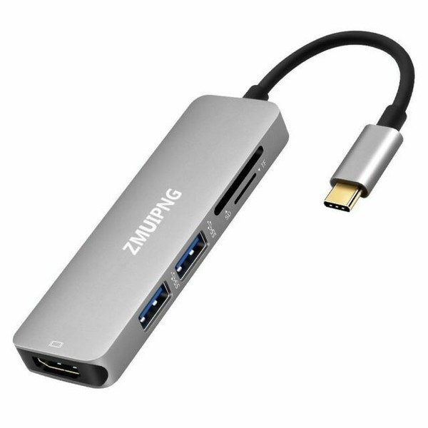 ZMUIPNG ZM1801 USB C Hub 5 in 1 to HDMI SD Card Reader Multiport ...