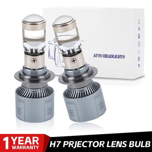 2X H7 LED Projector Lens Headlight Globe Bulb Low Beam Car Retrofit ...